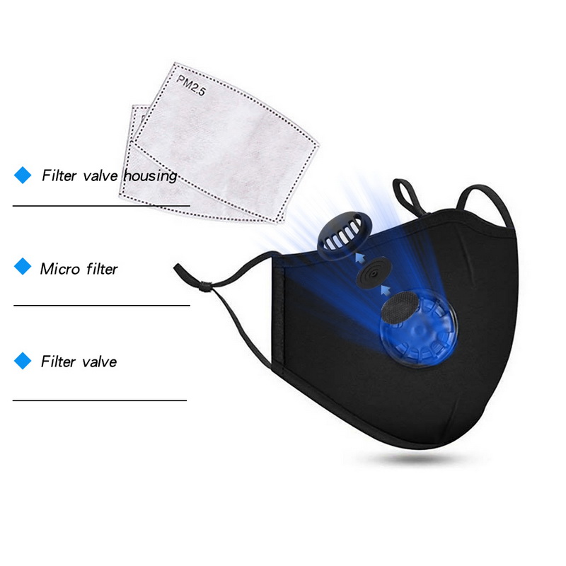 2 PCS PM 2.5 FPP3 Mask with 24 PCS Anti Haze Cotton 5 Layers N95 Filter ...