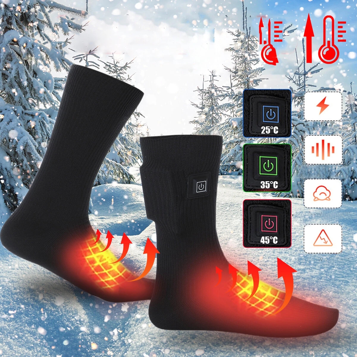 1 Pair 4.5V Electric Heated Socks_Clearance_Daily Deals, Discounts ...