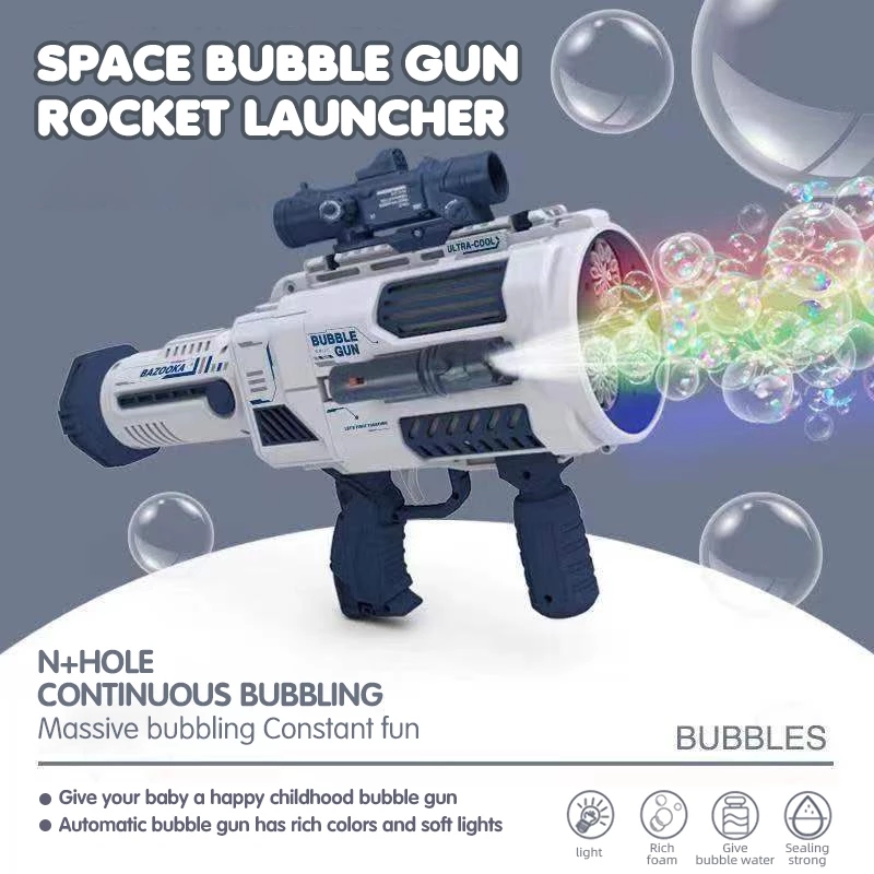 Bubble Gun Machine N-Hole Electric Space Rocket Launcher_Clearance ...