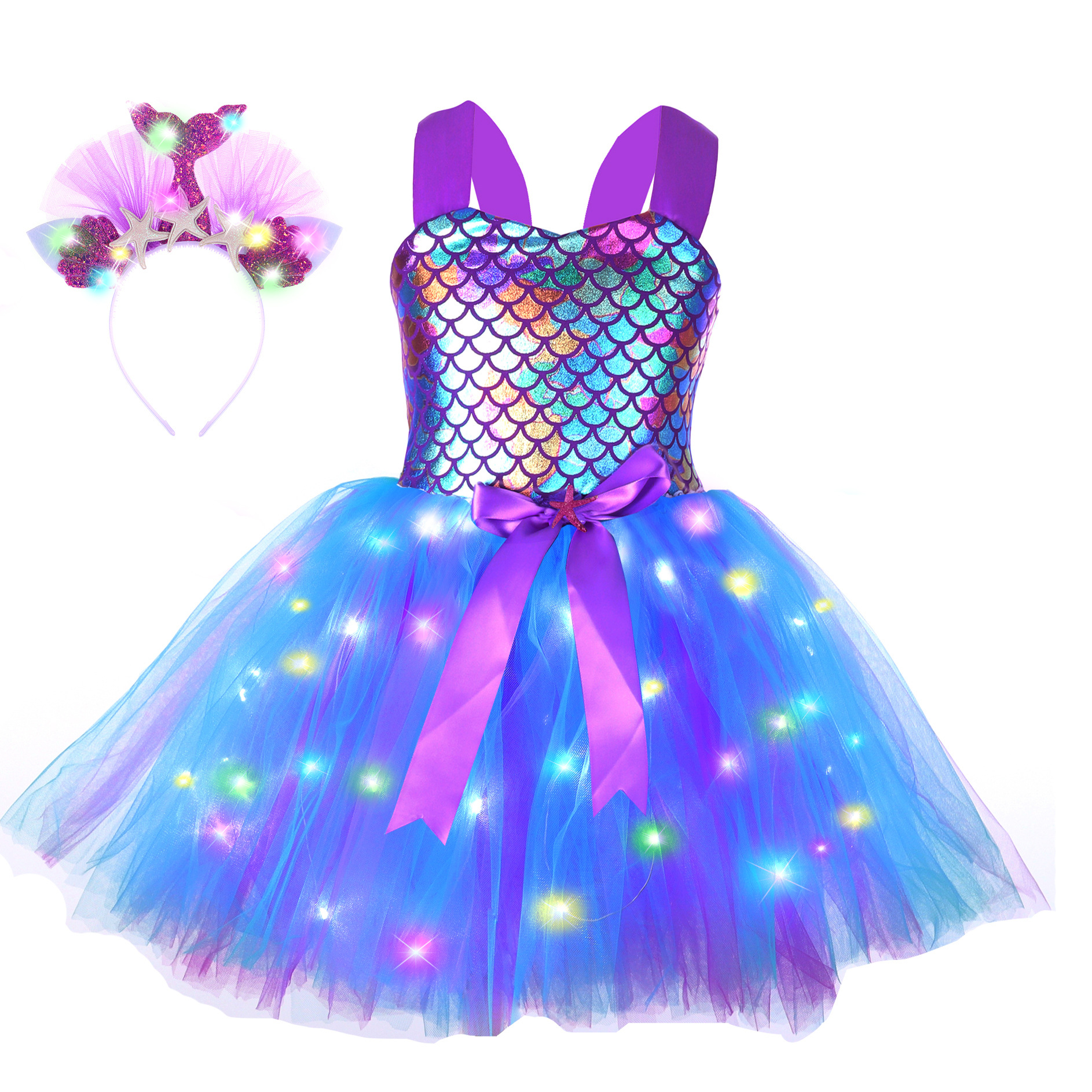 Girls LED Light Up Mermaid Princess Dress_Clearance_Daily Deals ...