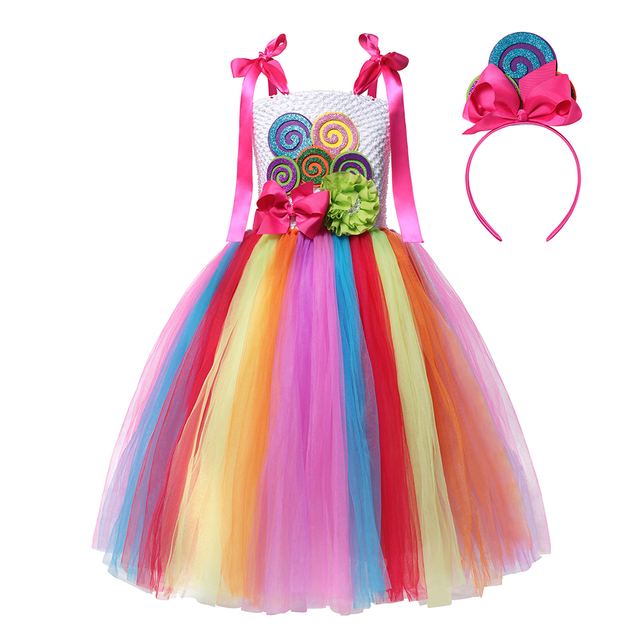 Rainbow Candy Princess Dress for Girl With Headband_Clearance_Daily ...