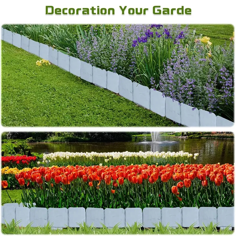 Stone Effect Plastic Garden Lawn Edging Plant Border Gardening ...