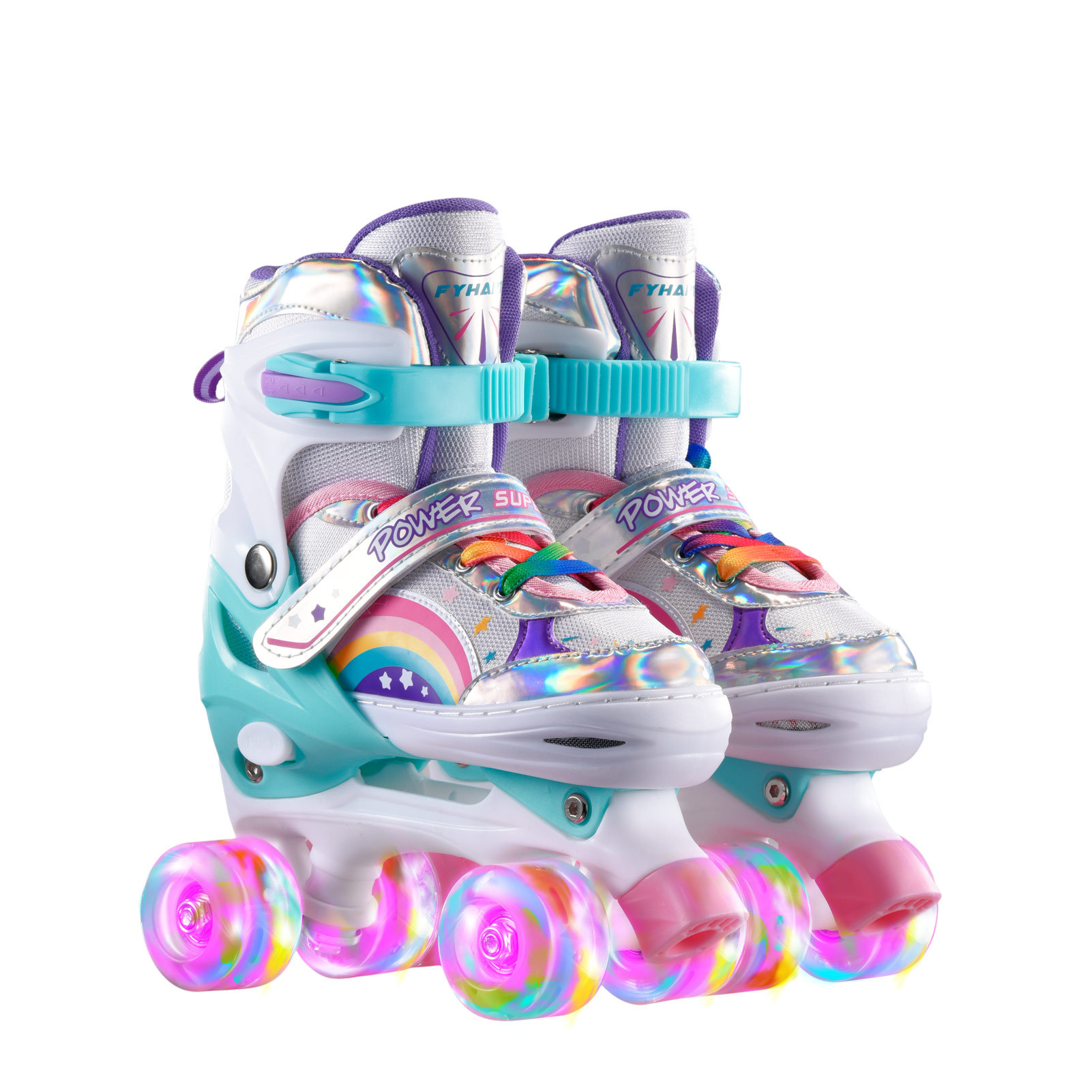 Rainbow Unicorn Adjustable Light up Roller Skates_Flats_brands_Men ...