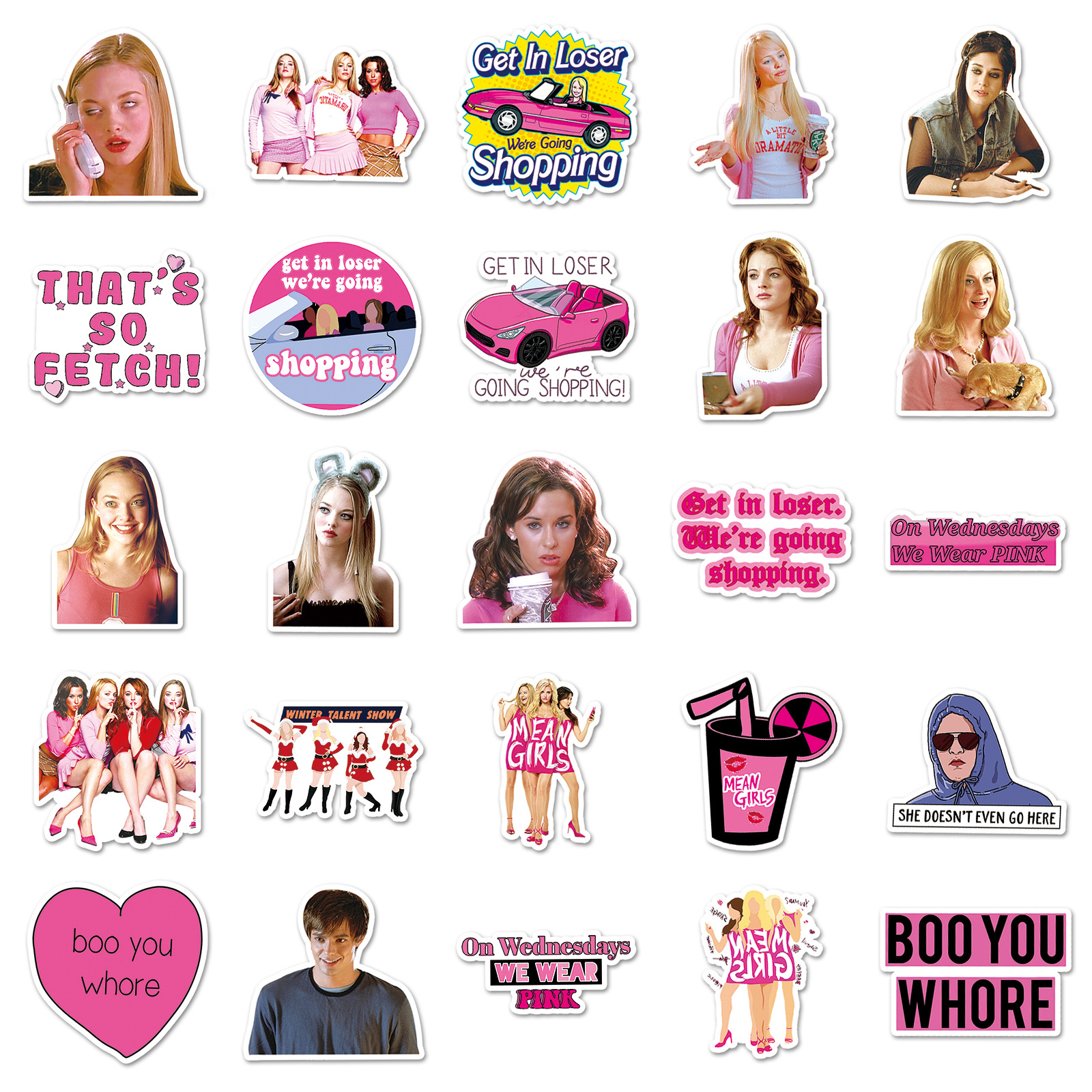 100 PCS Mean Girls Inspied Funny Movie Creative DIY Stickers Decorative ...